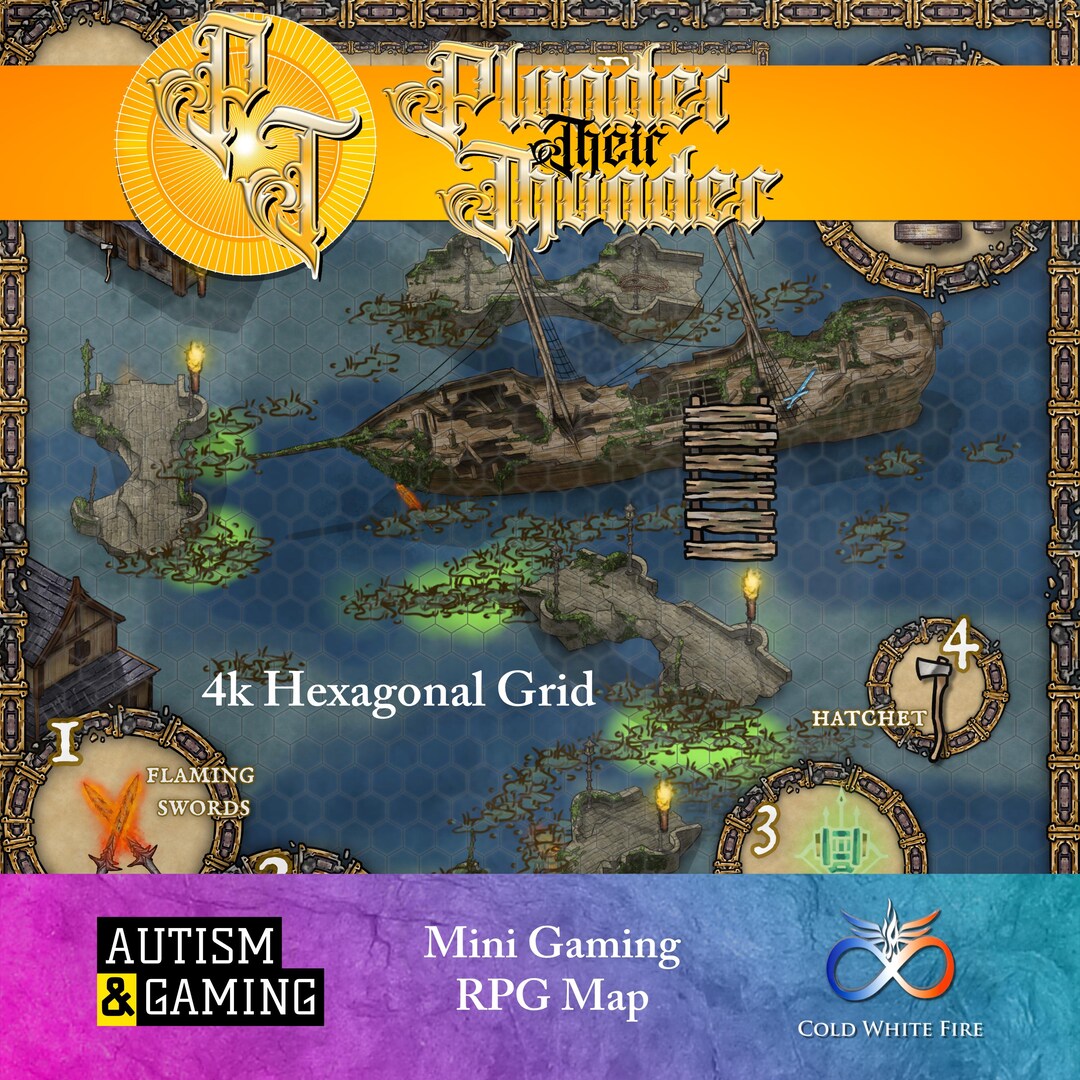 3 Pack — 4K RPG Mini Game Board : Plunder Their Thunder Map - Etsy