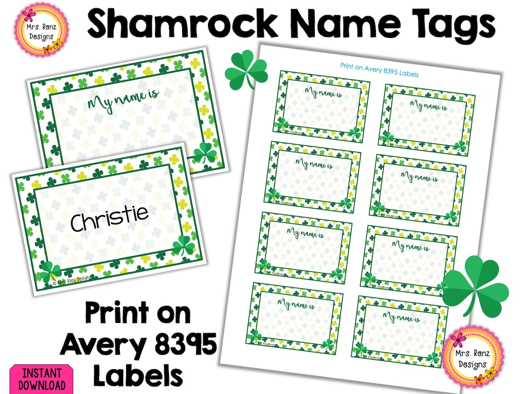 Name Tags for St. Patrick's Day Instant Download Printable - Etsy