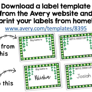St. Patrick's Day Name Tags You Can Print From Home on Avery 8395 ...