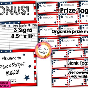 July Bunco or Memorial Day Bunco Bundle 27pgs Patriotic Bunco ...