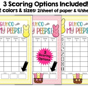 Easter Bunco Bundle 28gs Spring Bunco Score Sheets Tally Sheets Table ...
