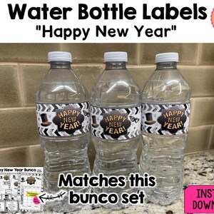Water Bottle Labels Printable Happy New Year Water Bottle - Etsy