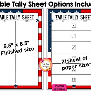 July Bunco or Memorial Day Bunco Bundle 27pgs Patriotic Bunco ...