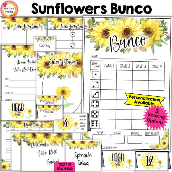 Sunflower Table Numbers - Etsy