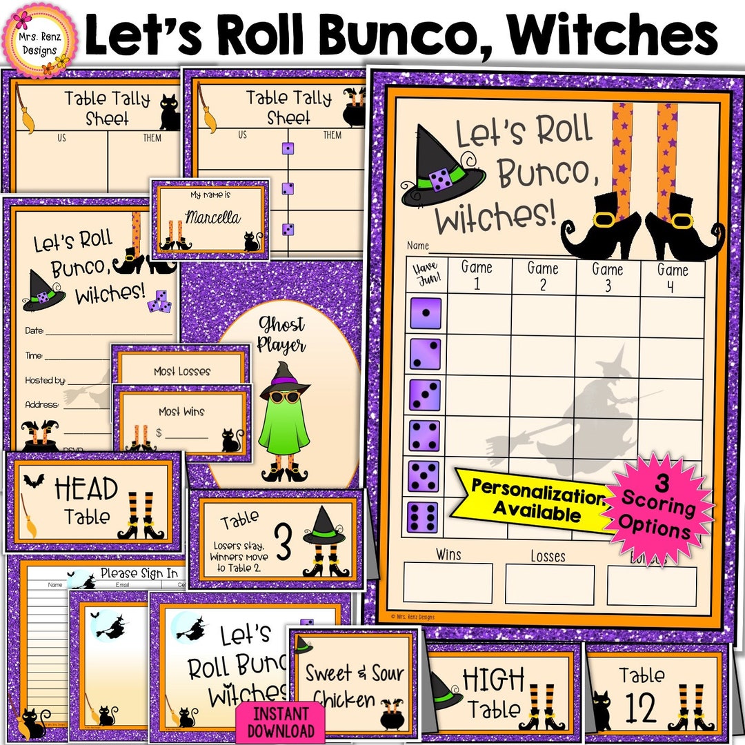 October Bunco Bundle 27pgs Halloween Bunco Score Cards Tally Sheets ...