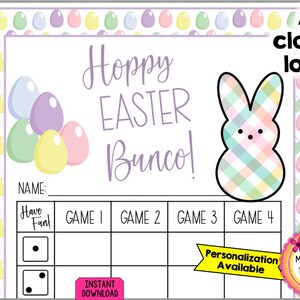 Easter Bunco Score Cards 27pgs Bundle of Score Sheets Tally Sheets ...