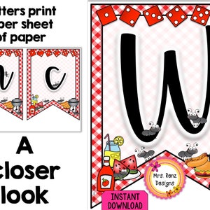 Summer Picnic Bunco Banner - Printable Bunco Banner Picnic Theme ...