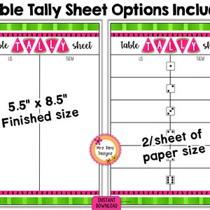 Summer Watermelon Bunco Bundle Scorecards Tally Sheets Table Numbers ...