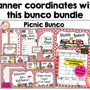 Summer Picnic Bunco Banner - Printable Bunco Banner Picnic Theme ...