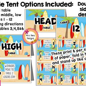 Beach Bunco Bundle 27pgs Summer Surfing Theme Scorecards Tally Sheets ...