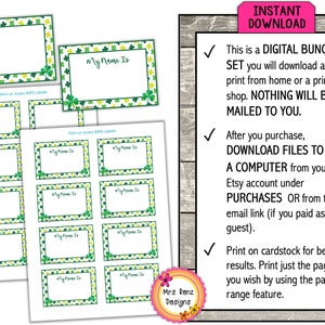 Name Tags for St. Patricks Day | Instant Download Printable on Your ...