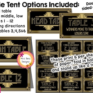 Roaring 20s Gatsby Themed Bunco Party Kit Scorecards Tally Sheets Table ...