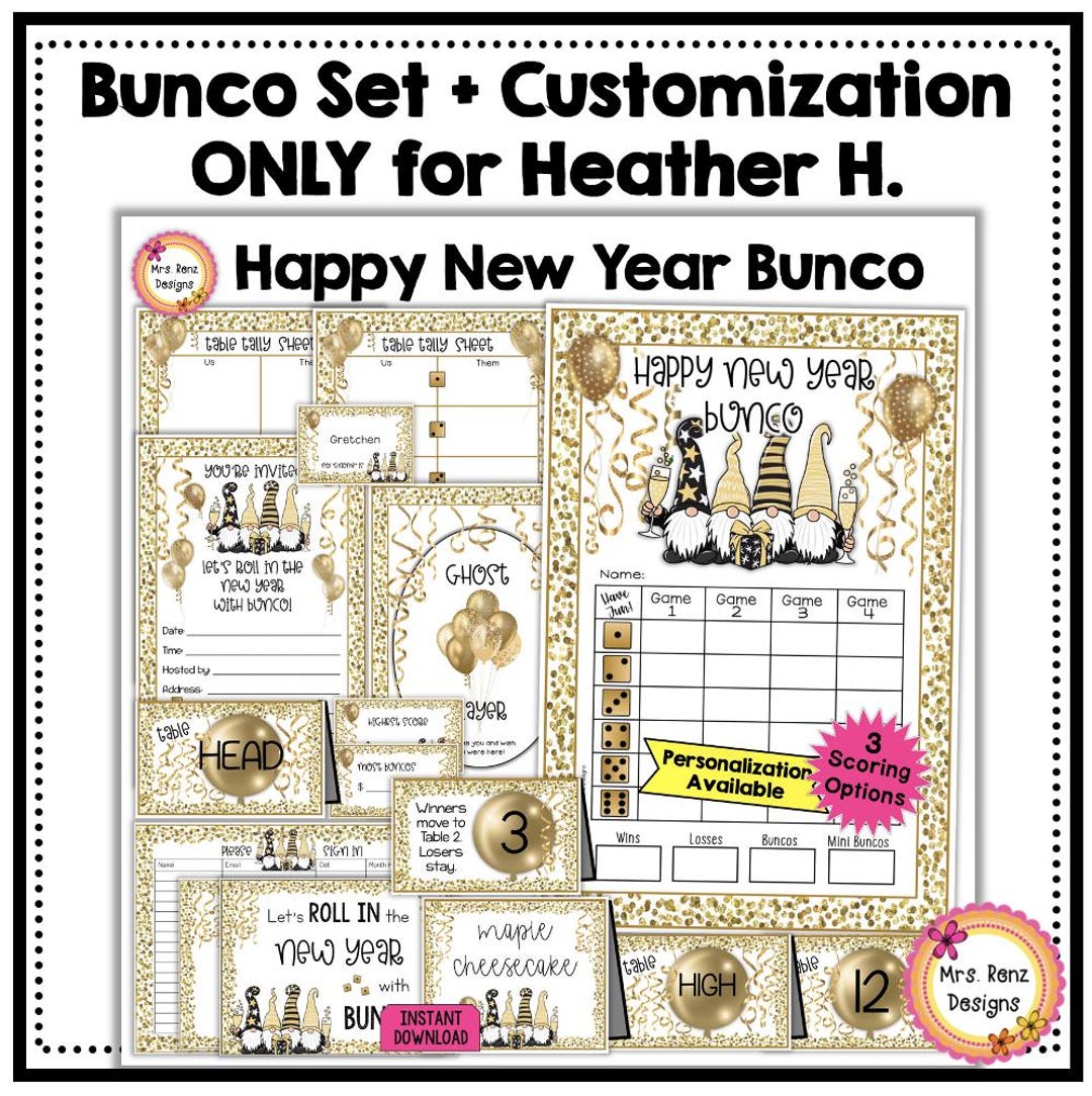 Custom New Year Bunco Set Only for Heatherv630 - Etsy