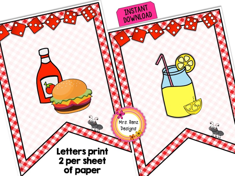 Summer Picnic Bunco Banner Printable Bunco Banner Picnic - Etsy