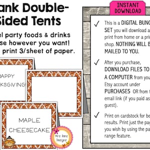 Thanksgiving Bunco BUNDLE 27pgs November Bunco Score Cards Tally Sheets ...