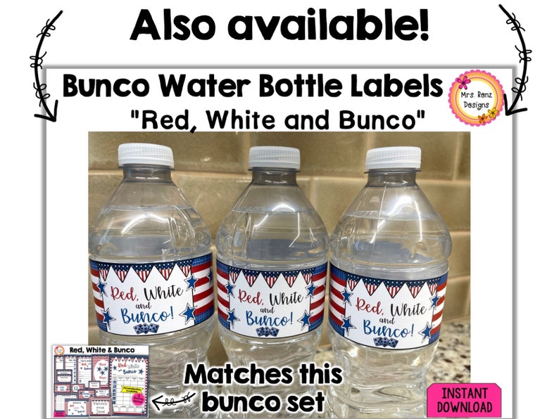 Patriotic Bunco Printable Banner for Independence Day Bunco - Etsy