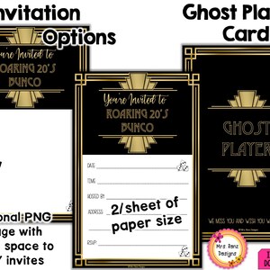 Roaring 20s Gatsby Themed Bunco Party Kit Scorecards Tally Sheets Table ...
