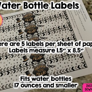 Water Bottle Labels Printable Happy New Year Water Bottle Wrappers ...