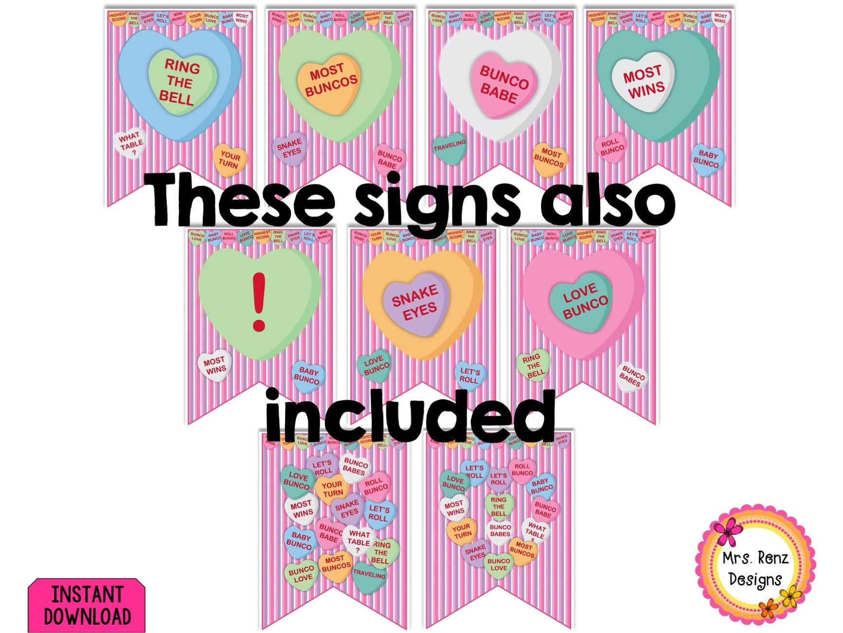 Bunco Banner for Valentine's Day Valentine's Day - Etsy