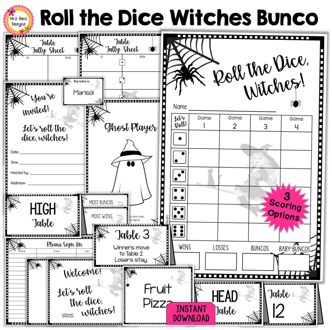 Halloween Bunco Bundle 27pgs Bunco Score Sheets Tally Sheets ...
