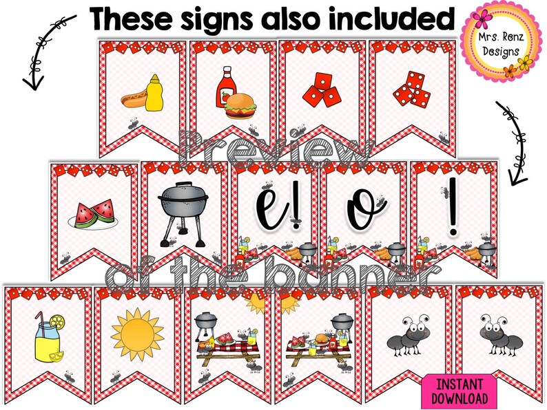 Summer Picnic Bunco Banner Printable Bunco Banner Picnic - Etsy