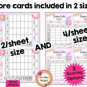 Easter Bunco Party Printables: Score Cards, Invitations, Table Numbers ...