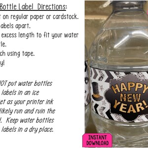 Water Bottle Labels Printable Happy New Year Water Bottle - Etsy
