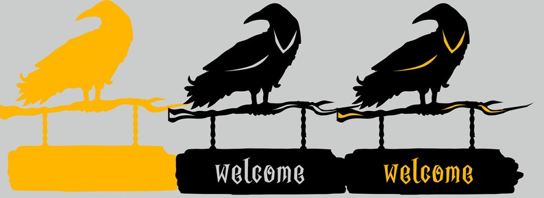 Black Crow Welcome Sign Svg Laser - Etsy