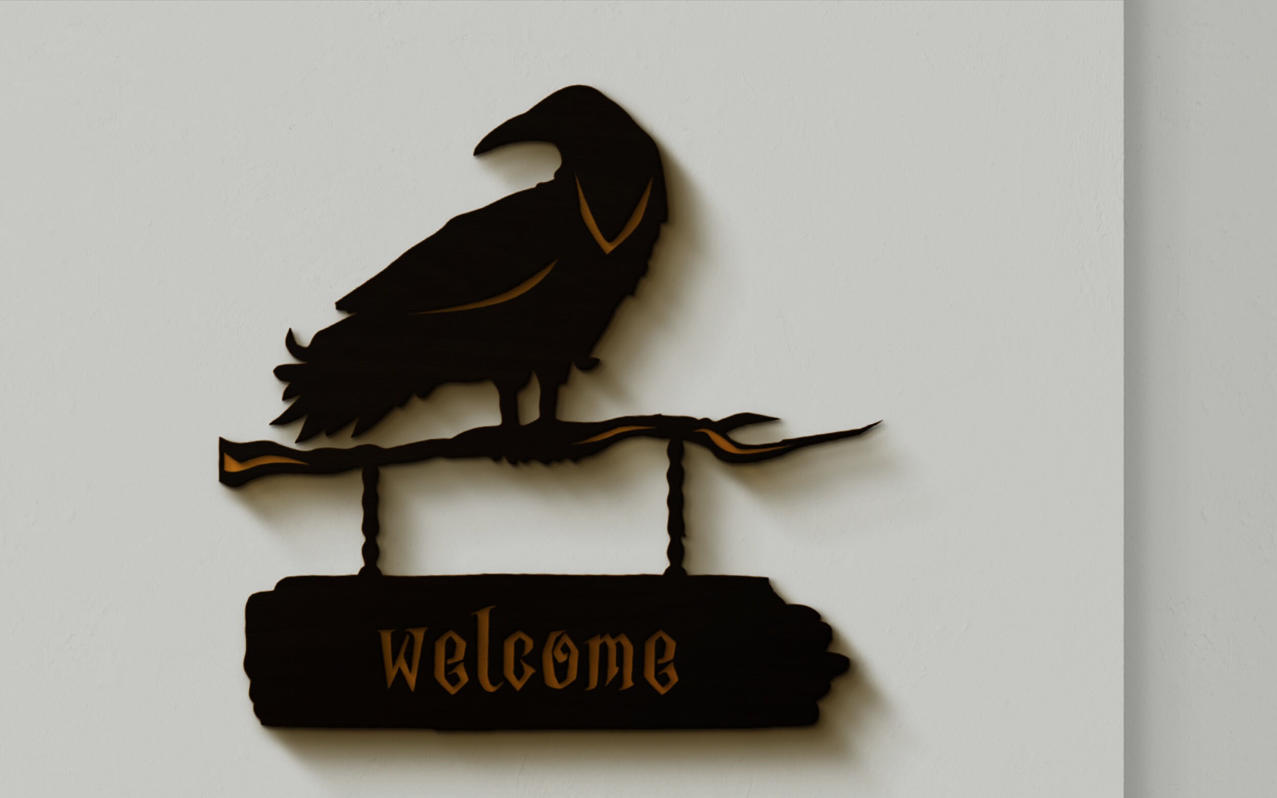 Black Crow Welcome Sign Svg Laser - Etsy
