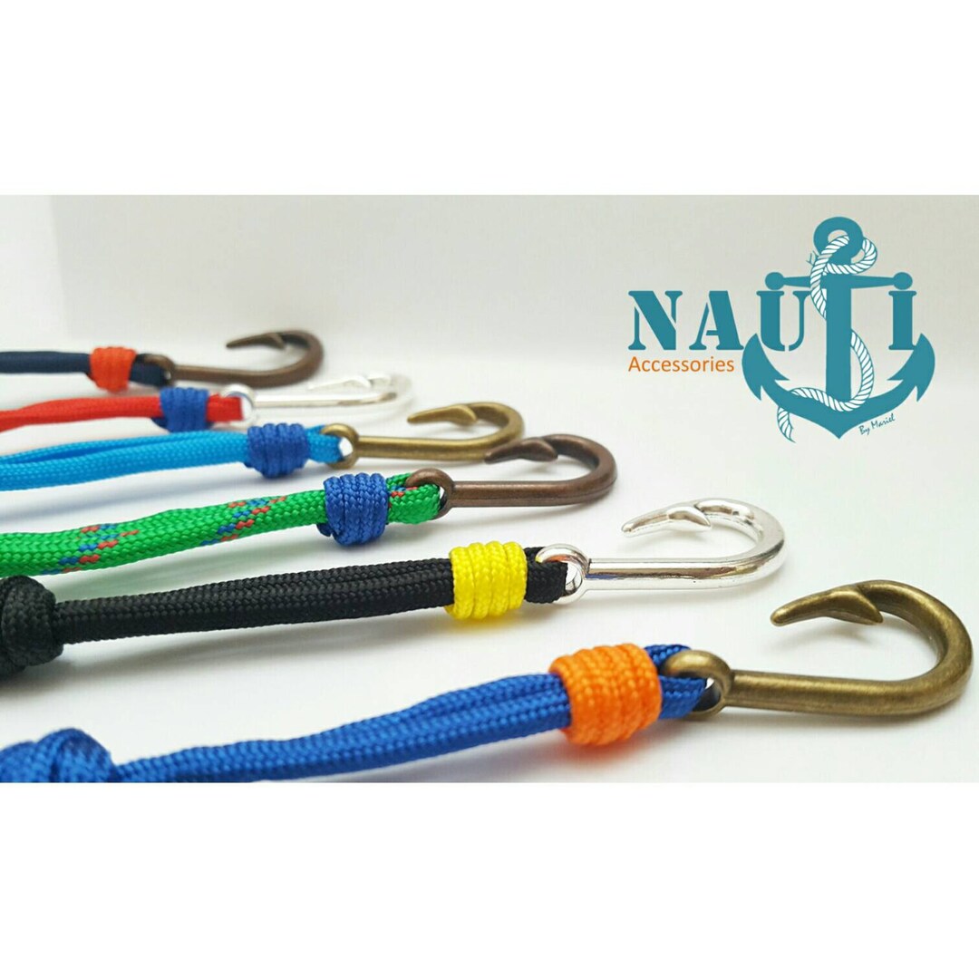 NAUTI big Fish Fish Hook Doble Rope Nautical Bracelet - Etsy