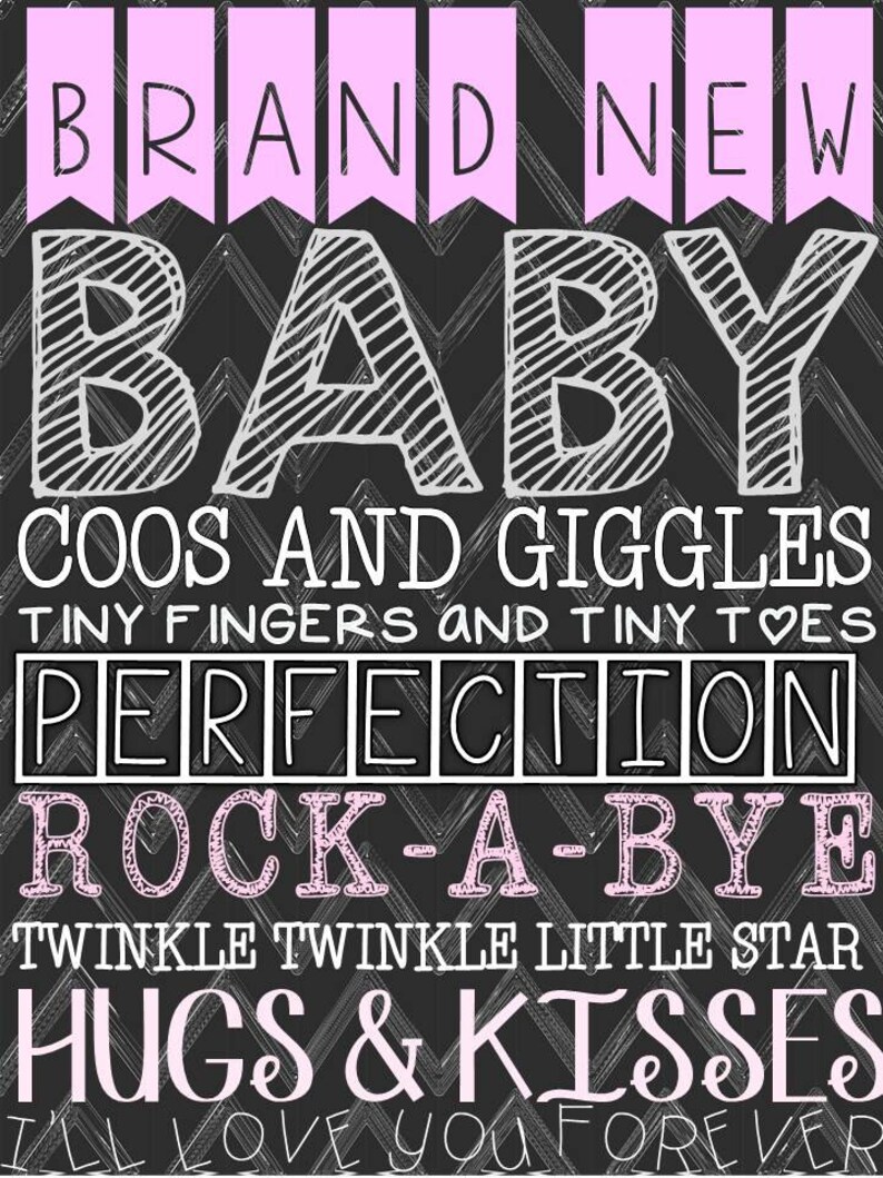 Brand New Baby Sign, 8x10 Printable, Nursery Sign, Chalkboard Sign ...