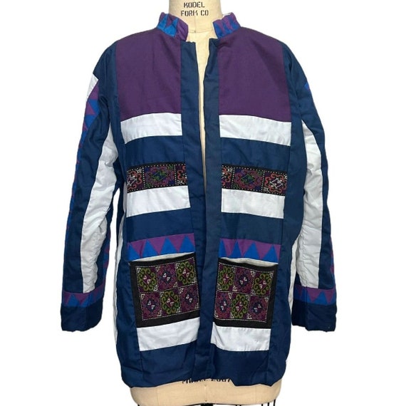 Quilted embroidered Psychedelic hippie vibes jacket c… - Gem