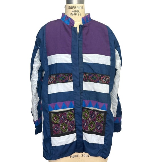 Quilted embroidered Psychedelic hippie vibes jacket c… - Gem