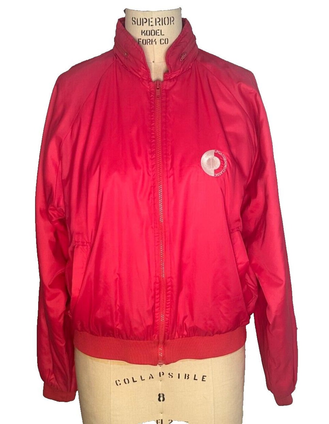 Vintage Pink LPGA Corning Classic Golf Bomber Jacket Sz L La Mode Rain ...