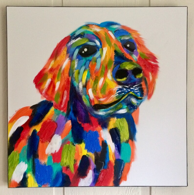 Custom Colorful Pet Painting Abstract | Etsy