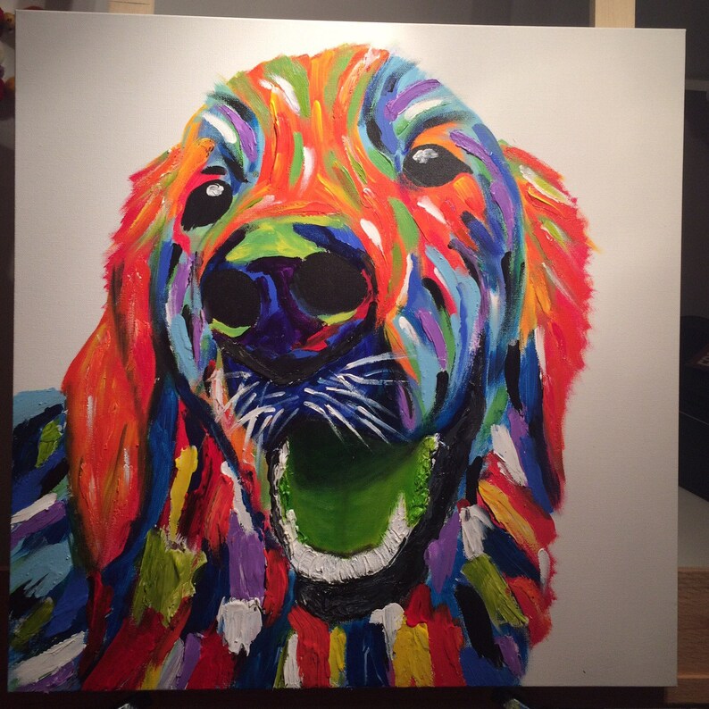 Custom Colorful Pet Painting Abstract - Etsy