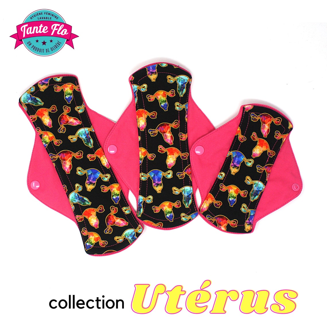 Reusable Cloth menstrual pads Uterus Orange 100% cotton Mama | Etsy