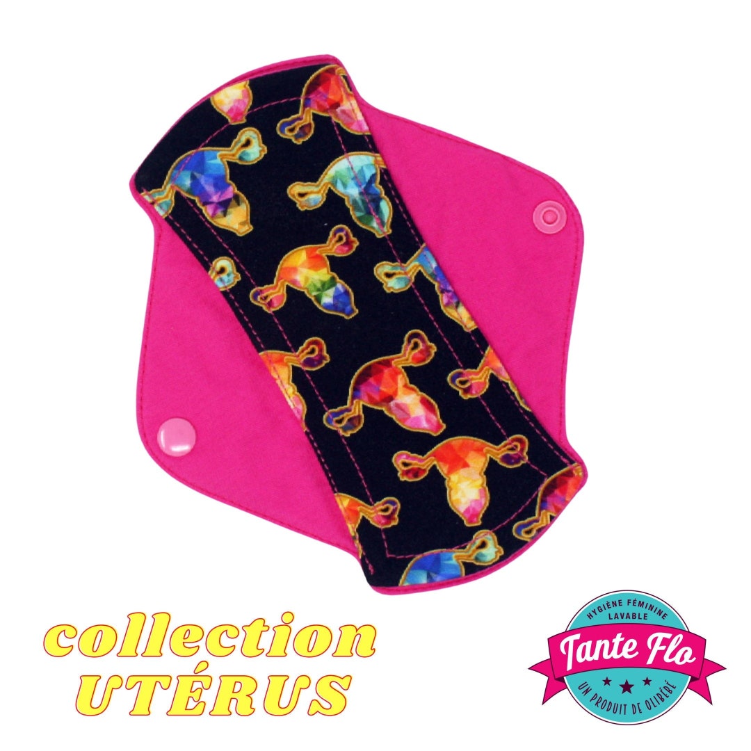 Reusable Cloth Menstrual Pads Uterus Orange 100% Cotton Mama Pad Cloth ...