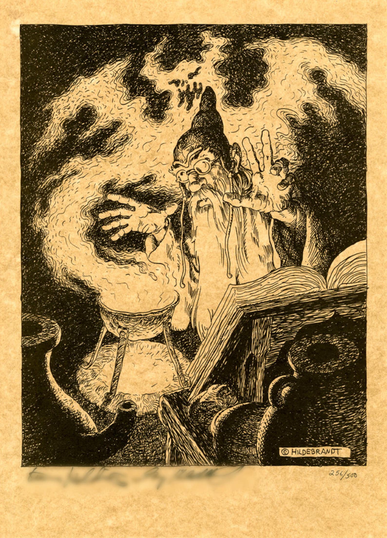 Wall Art Parchment Print 'the Wizard', Wizard Fantasy Poster, by ...