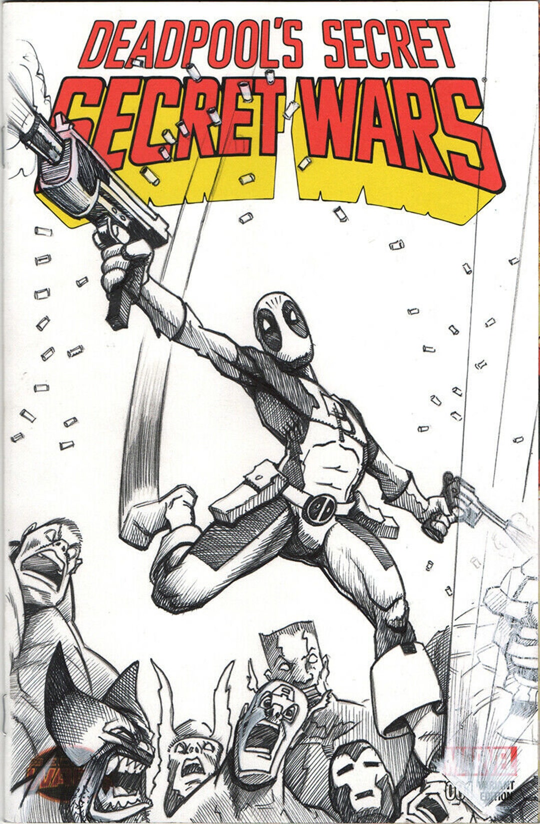 Deadpool Secret Wars Marvel Comics Sketch Cover by Keith Garletts ...