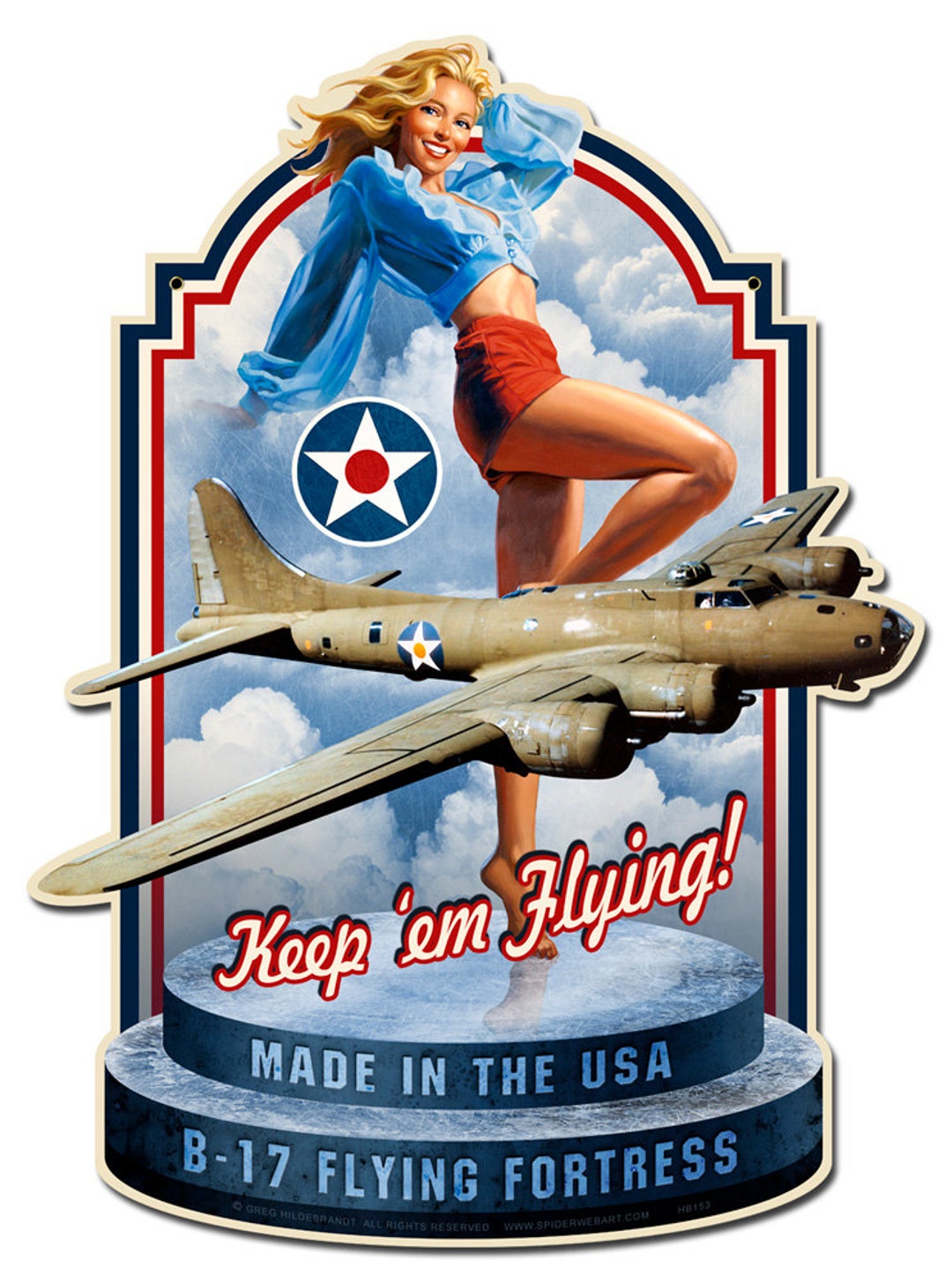Vintage Style Metal Pinup Sign - Wall Art - Made in the USA ...