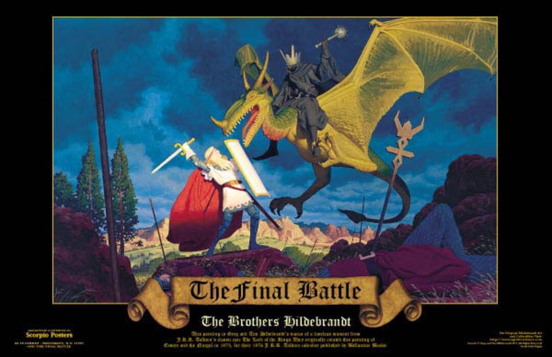 22x34 Lord of the Rings Poster - 'the Final Battle', Tolkien Poster, by ...
