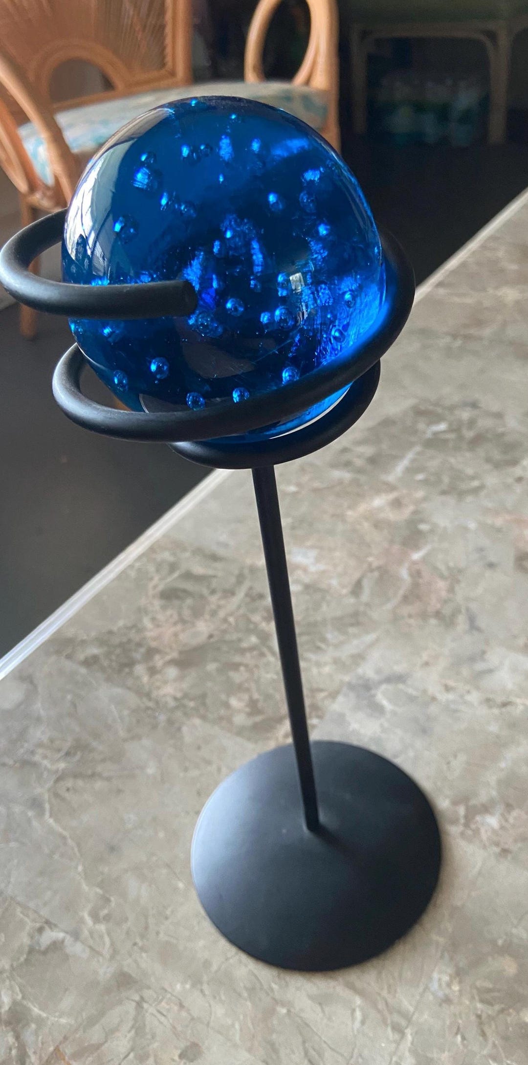 Cast Iron Tall Sphere Stand,black Sphere Holder, Holds Medium to Xl ...