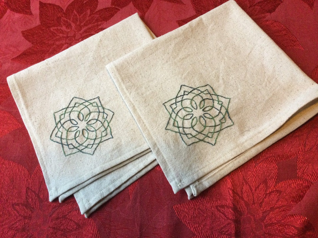 Middle Eastern Hand-embroidered Napkins Geometric Design - Etsy