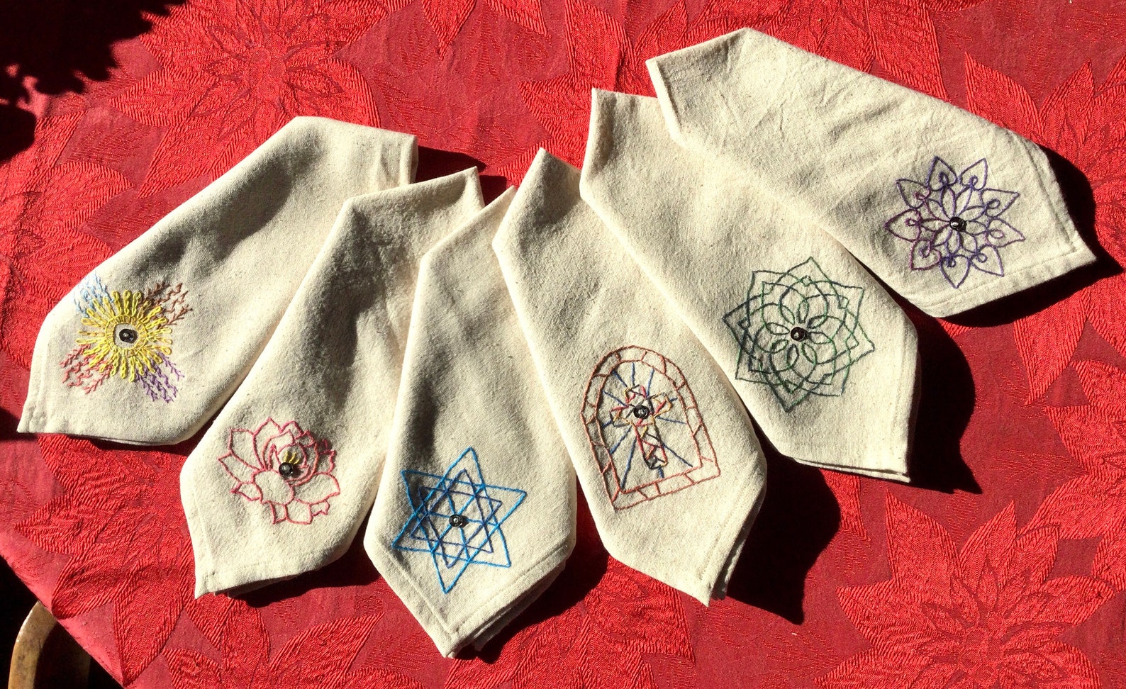 Religious Symbols Set Hand Embroidered Cotton Cloth Napkins - Etsy UK