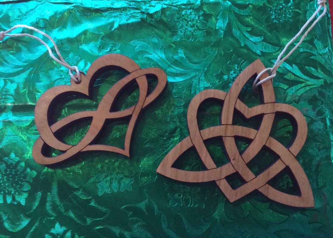 Trinity HEART Knot Solid Wood Crafted Ornament - Etsy