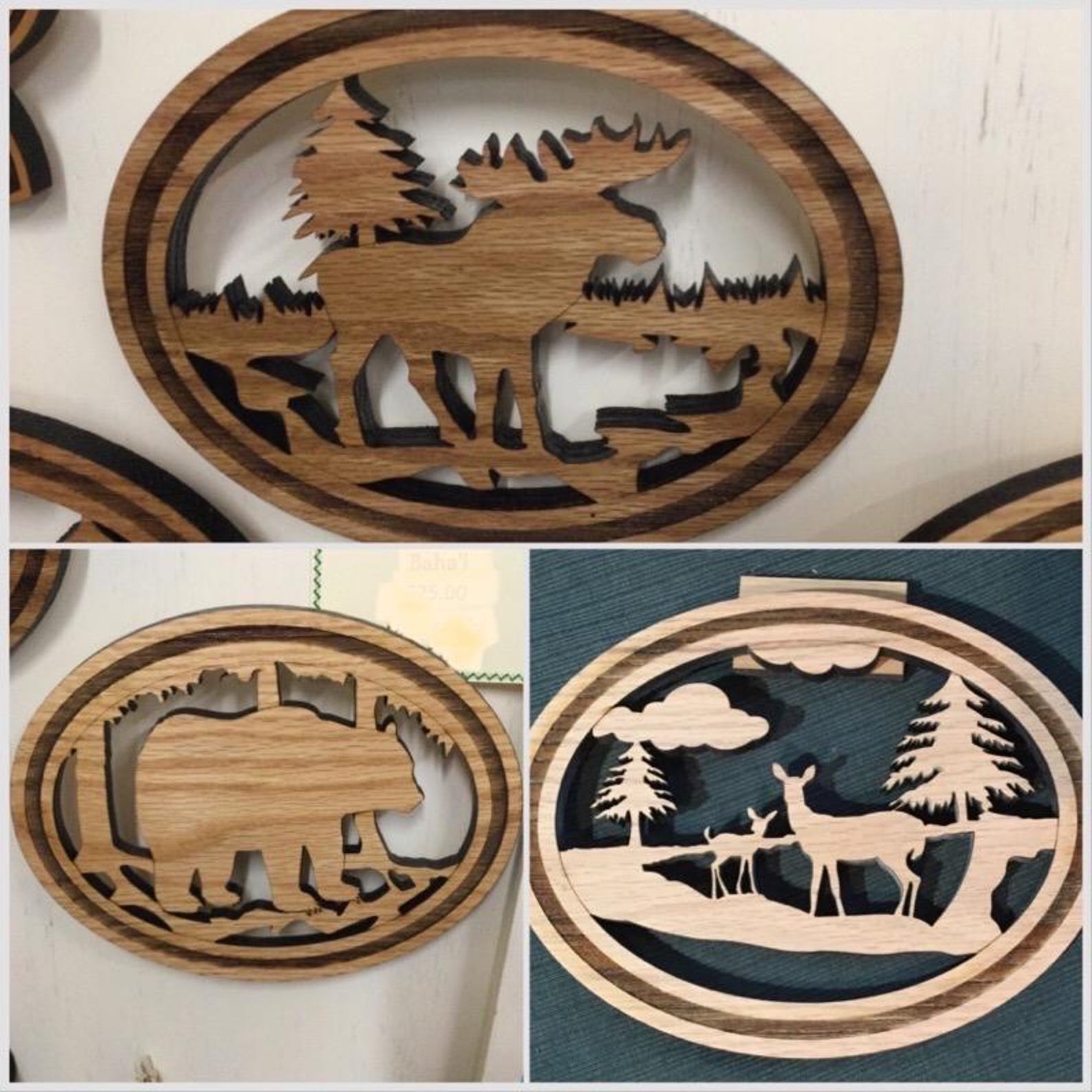 Maine Deer Bear Moose Wall Decor Wood Crafted Hanging Plaques - Etsy