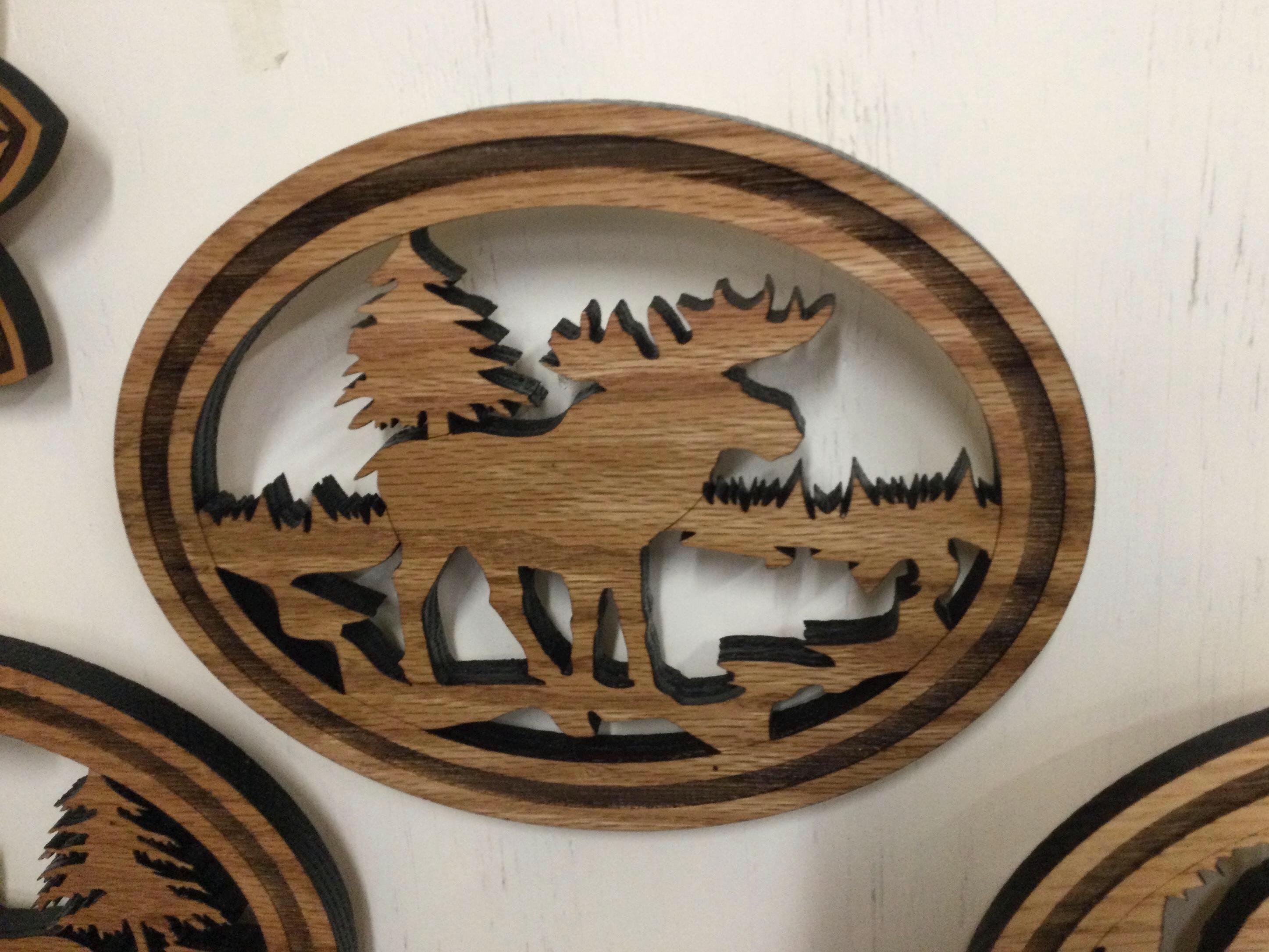 Maine Deer Bear Moose Wall Decor Wood Crafted Hanging Plaques - Etsy