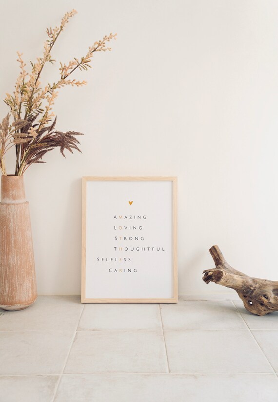 Mother Acronym Printable Mother Quote Print Mother Acronym | Etsy