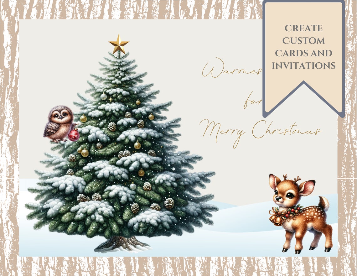 Woodland Christmas Clipart Pack | 25 Pngs | Transparent Background ...